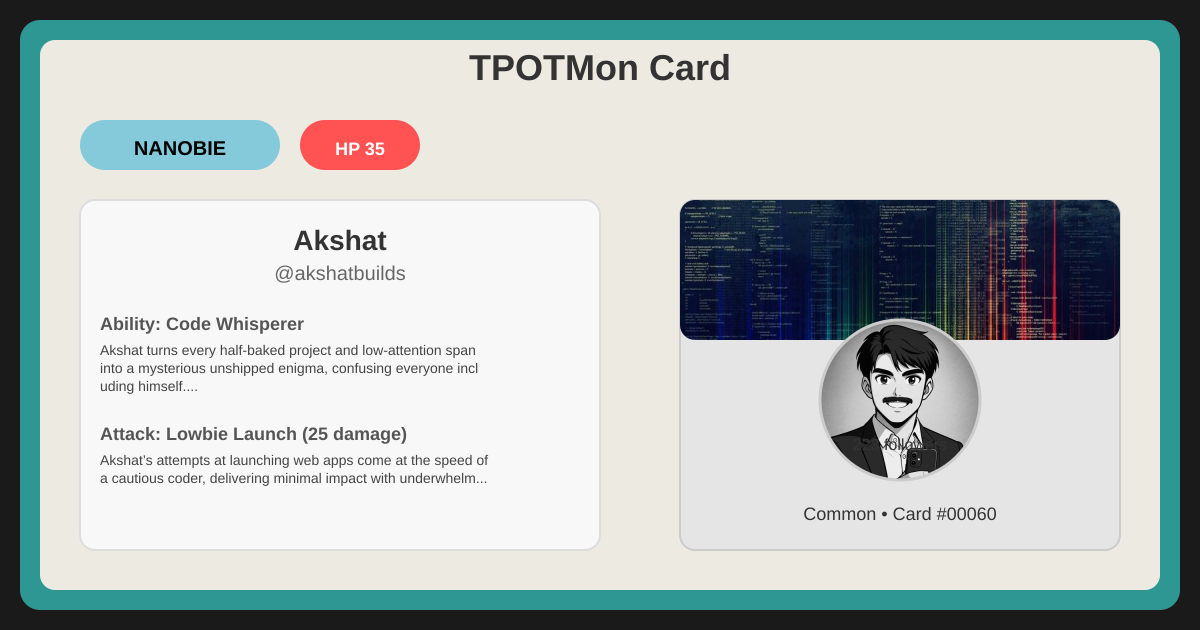 Akshat - TPOTMon Card